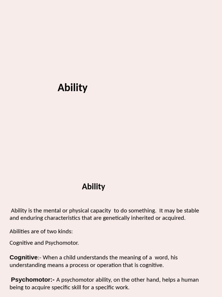 Understanding Types of Ability | PDF