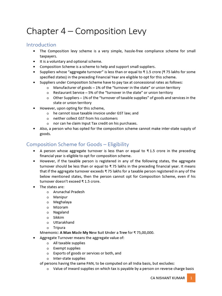 Composition Levy Scheme for Small Taxpayers | PDF | Taxes | Value Added Tax