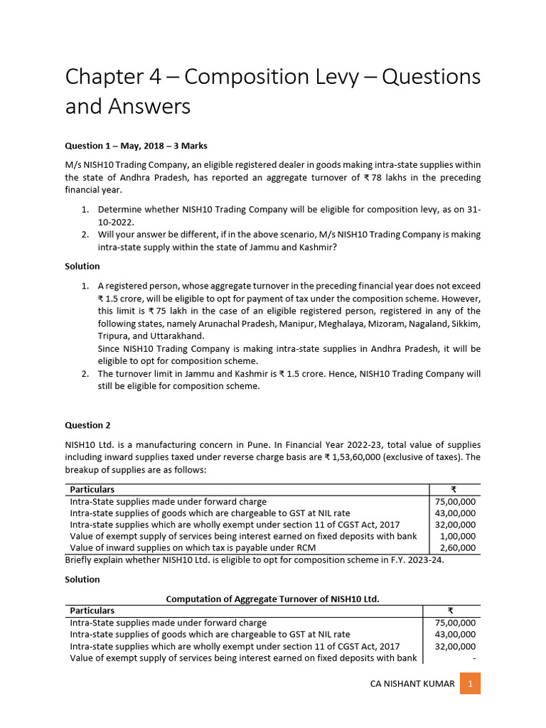 Composition Levy Eligibility Explained | PDF | Value Added Tax | Taxes
