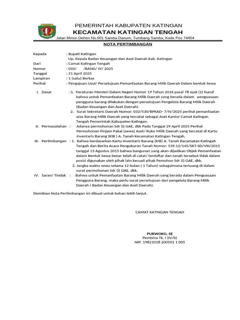 Nota Pertimbangan | PDF