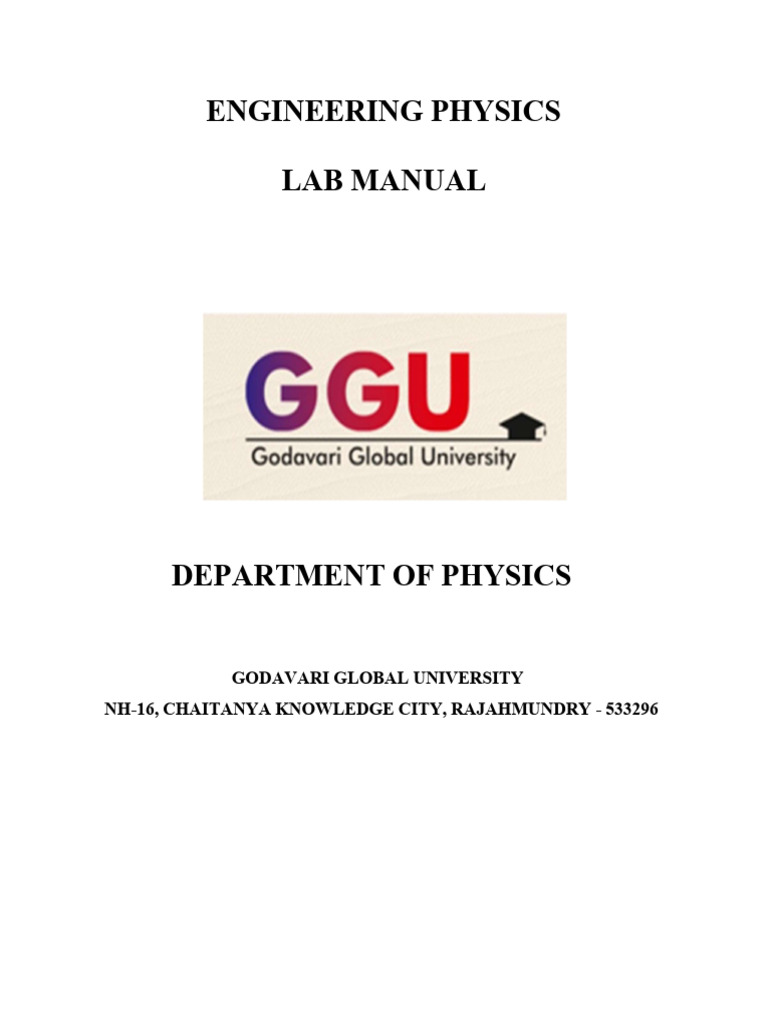 Engineering Physics Lab Manual | PDF | Diffraction | Semiconductors