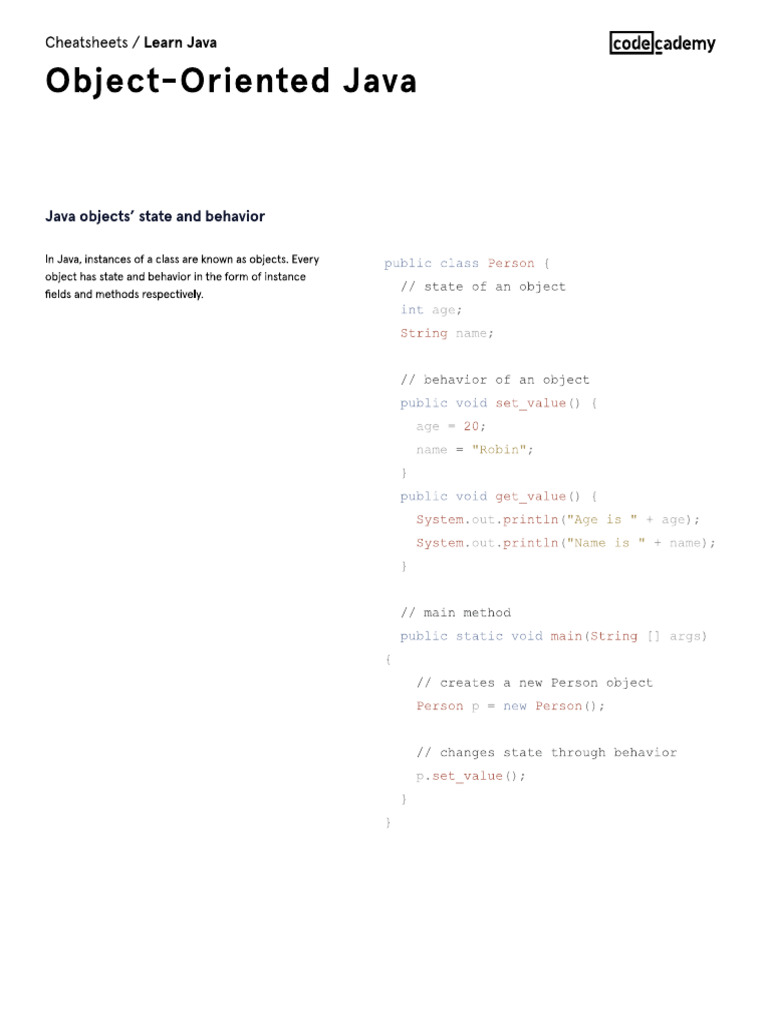 Object Oriented Java | PDF