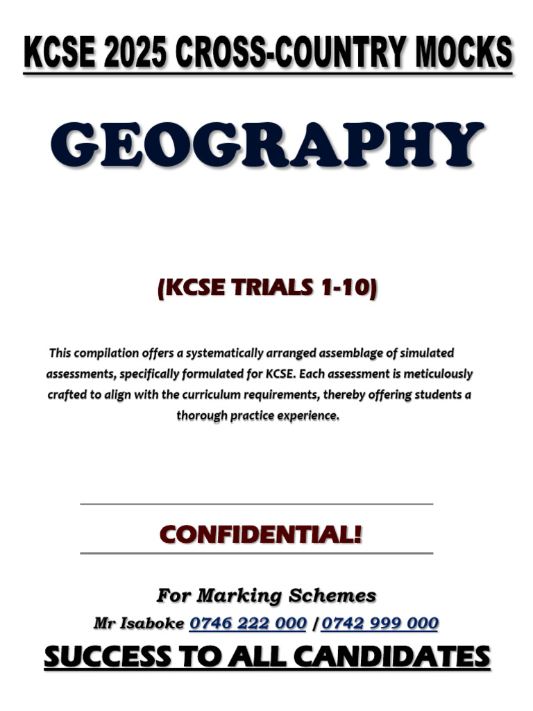 KCSE 2025 Geography Mock Exams Guide | PDF | Kenya | Lake