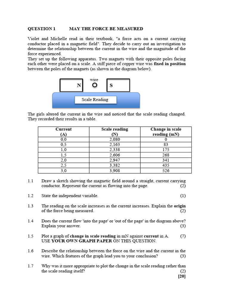 Grade 11 Physics 2025 Electrodynamics Worksheet 2 and 3 Option 1 | PDF ...