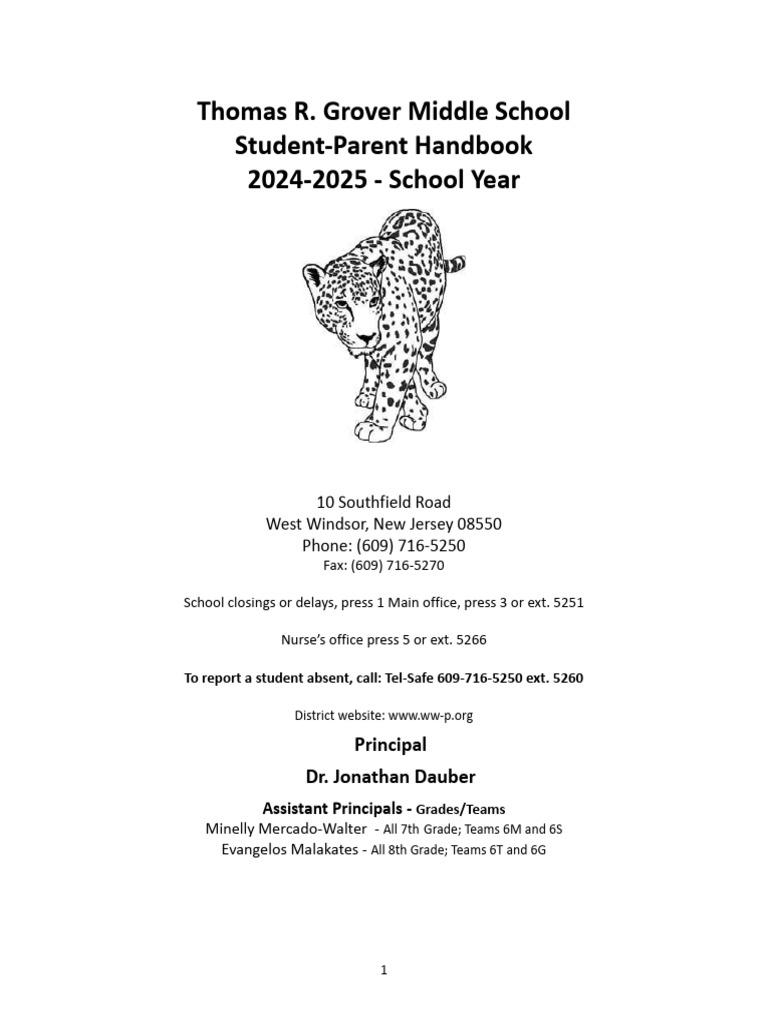 2024-25 Student Handbook - Grover Middle School | PDF