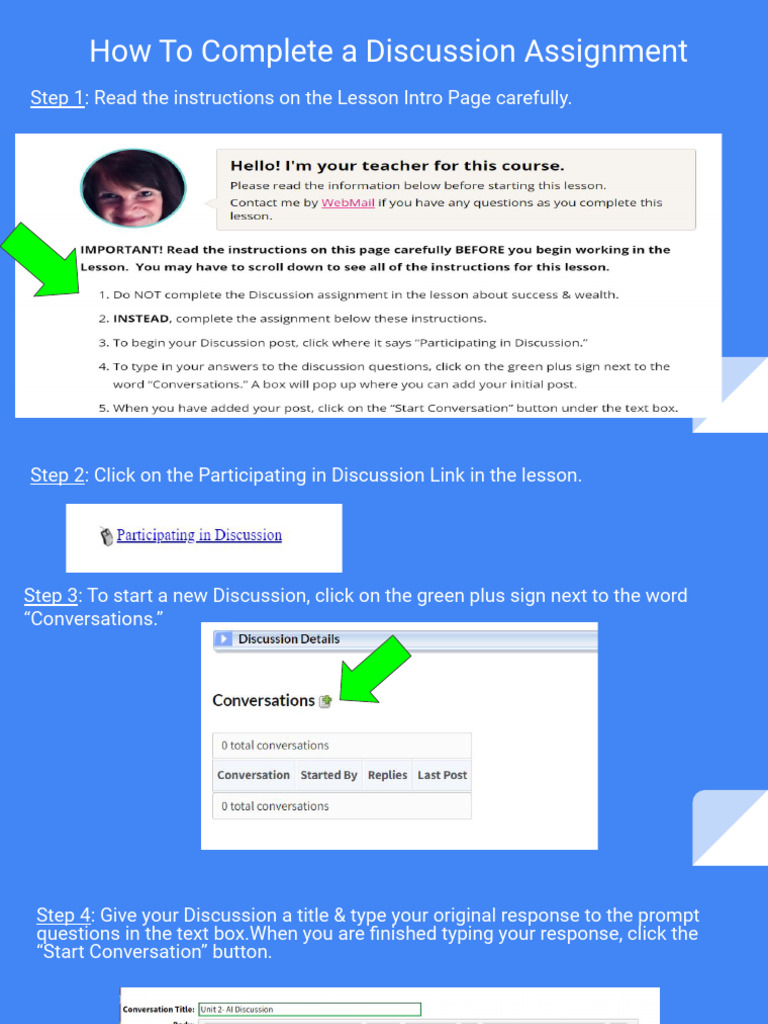 How To Complete A Discussion Assignment | PDF