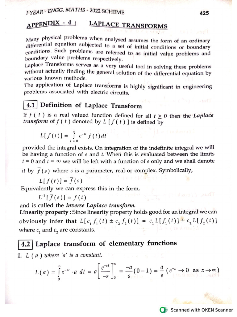 Laplace Transform | PDF