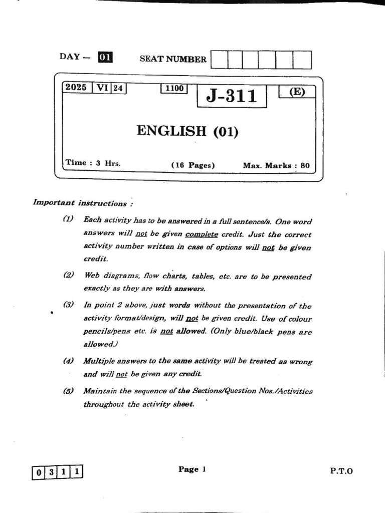 HSC 2025 English Question Paper | PDF | Moon | Earth