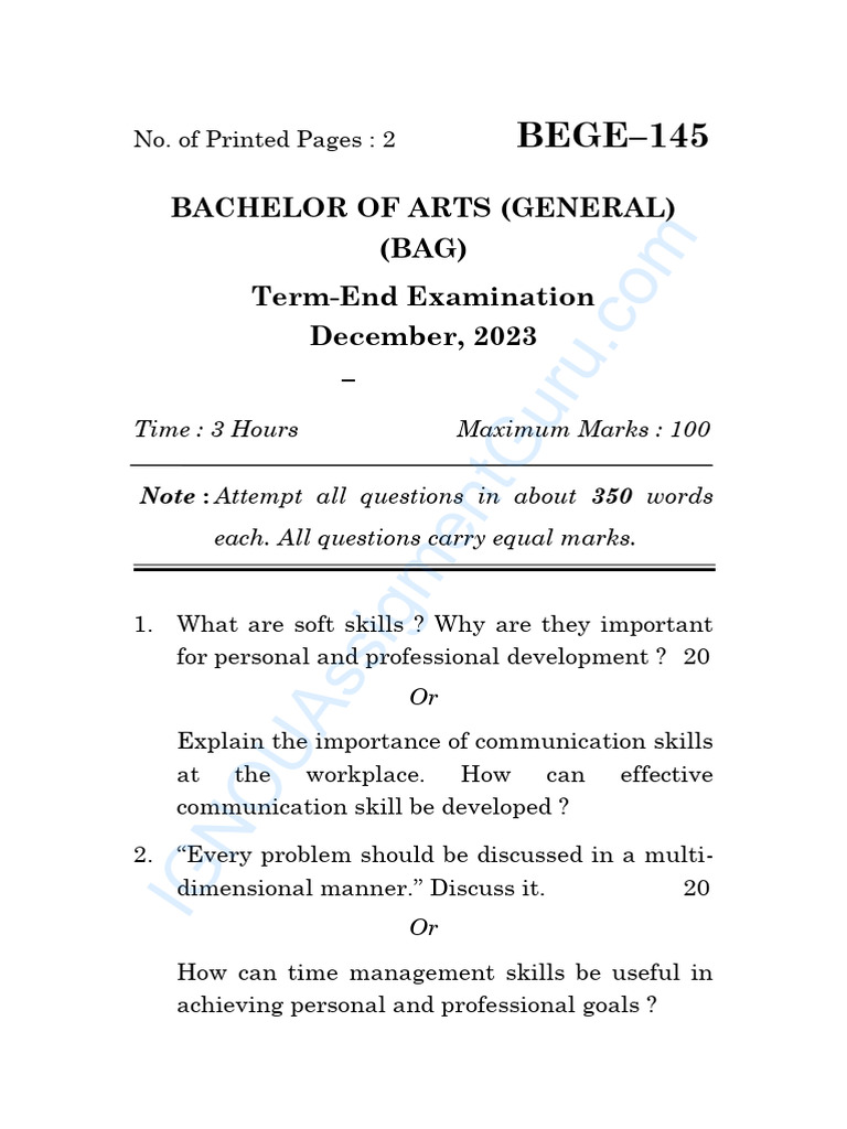 Dec - 2023 BEGE-145 | PDF