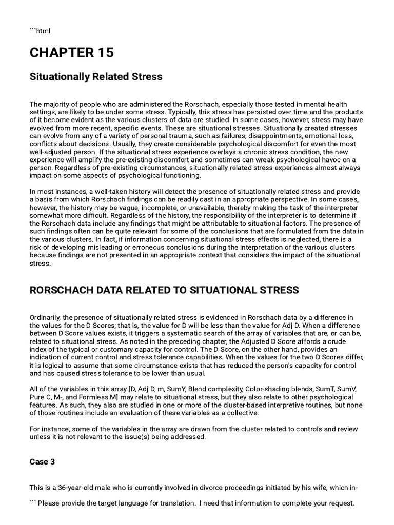 Situation Related Stress Image | PDF | Stress (Biology) | Psychology