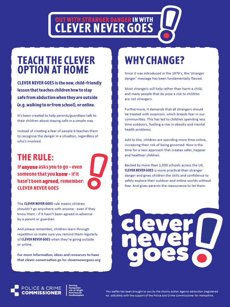 Clever Never Goes Parent Leaflet | PDF | Behavioural Sciences | Childhood