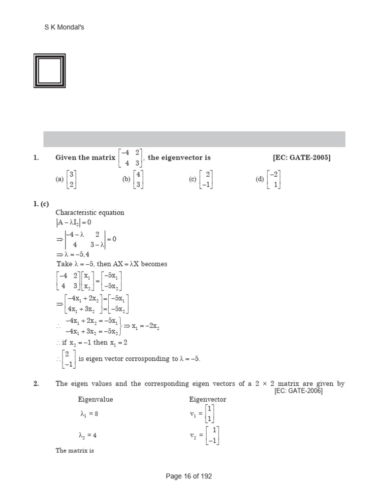 3 Eigen Values and Eigen Vector | PDF | Eigenvalues And Eigenvectors | Matrix (Mathematics)