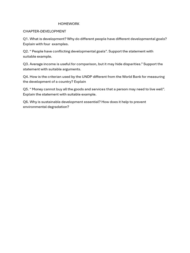 Homework CH - Development | PDF
