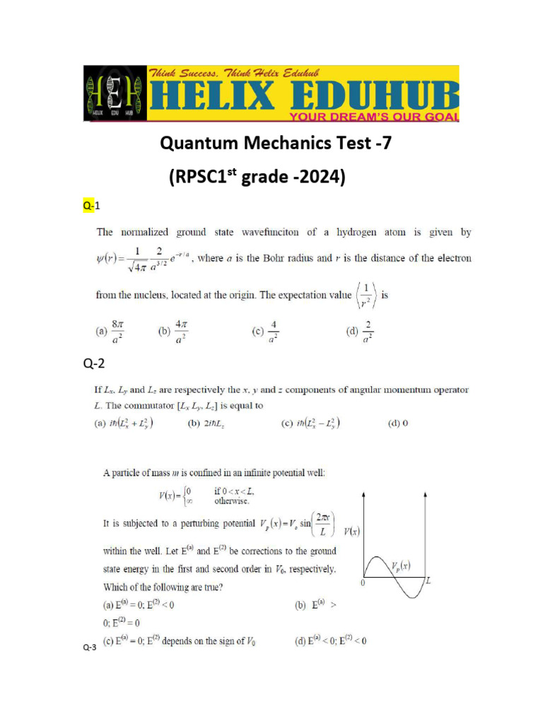 Swaroop Quantum Test 7 | PDF