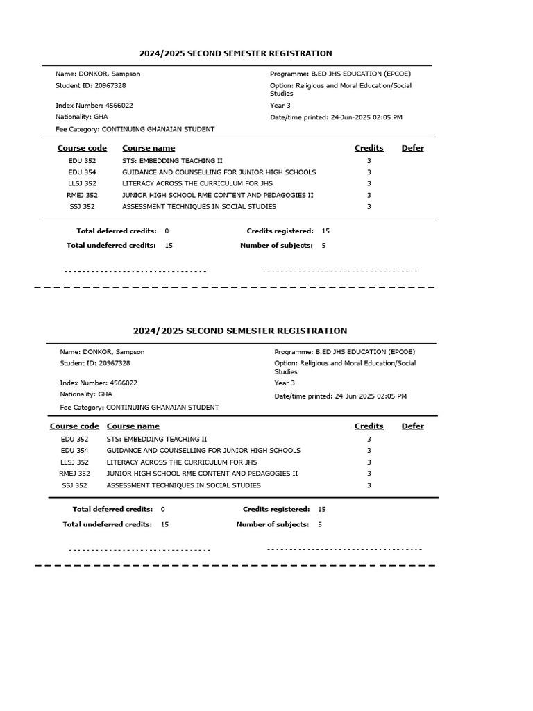 Academic Semester Selection | PDF | Learning