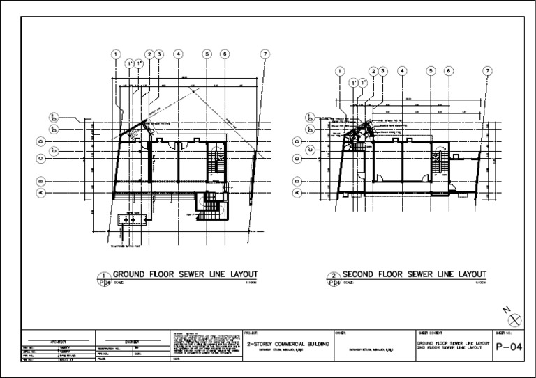 03 Plumbing Plan - Sewer Line Layout | PDF