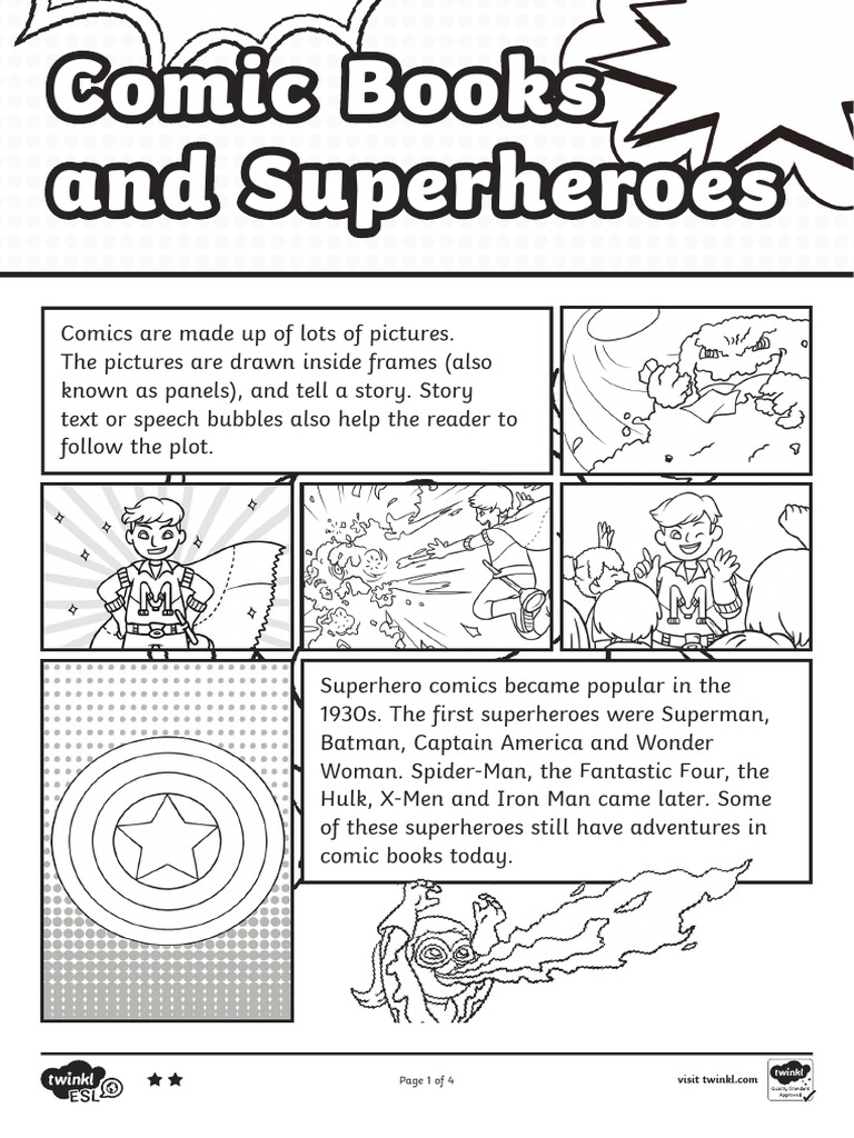 Comic Book Superheroes Reading Comprehension | PDF | Superman | English ...