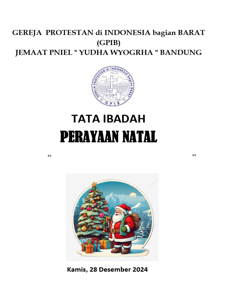 Tata Ibadah Perayaan Natal GPIB | PDF