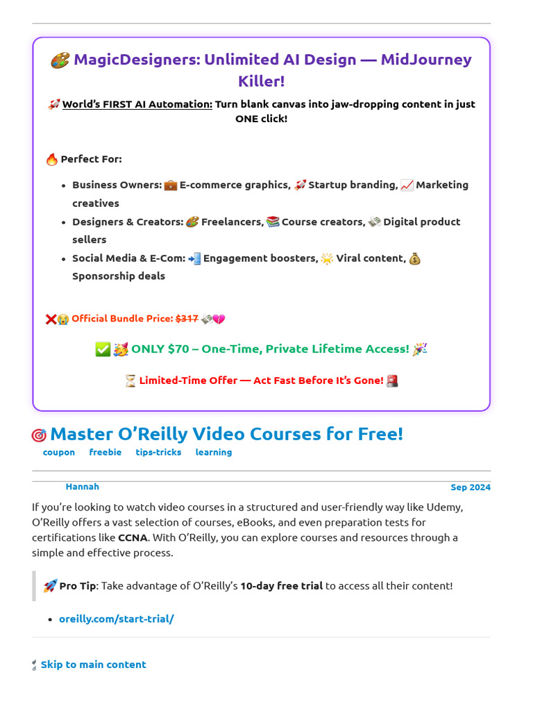 ? Master O'Reilly Video Courses For Free! - Tutorials & Methods | PDF | O'reilly Media