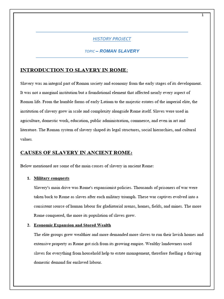 Roman Slavery Project Double Borders | PDF | Slavery | Roman Empire