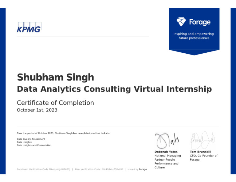 KPMG Certificate | PDF