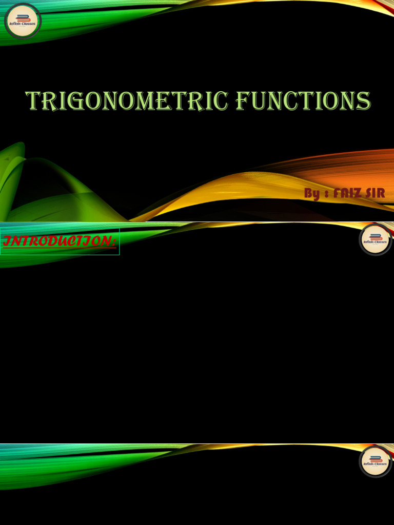Chapter 3 TRIGONOMETRIC FUNCTIONS Class 11 | PDF | Trigonometric ...