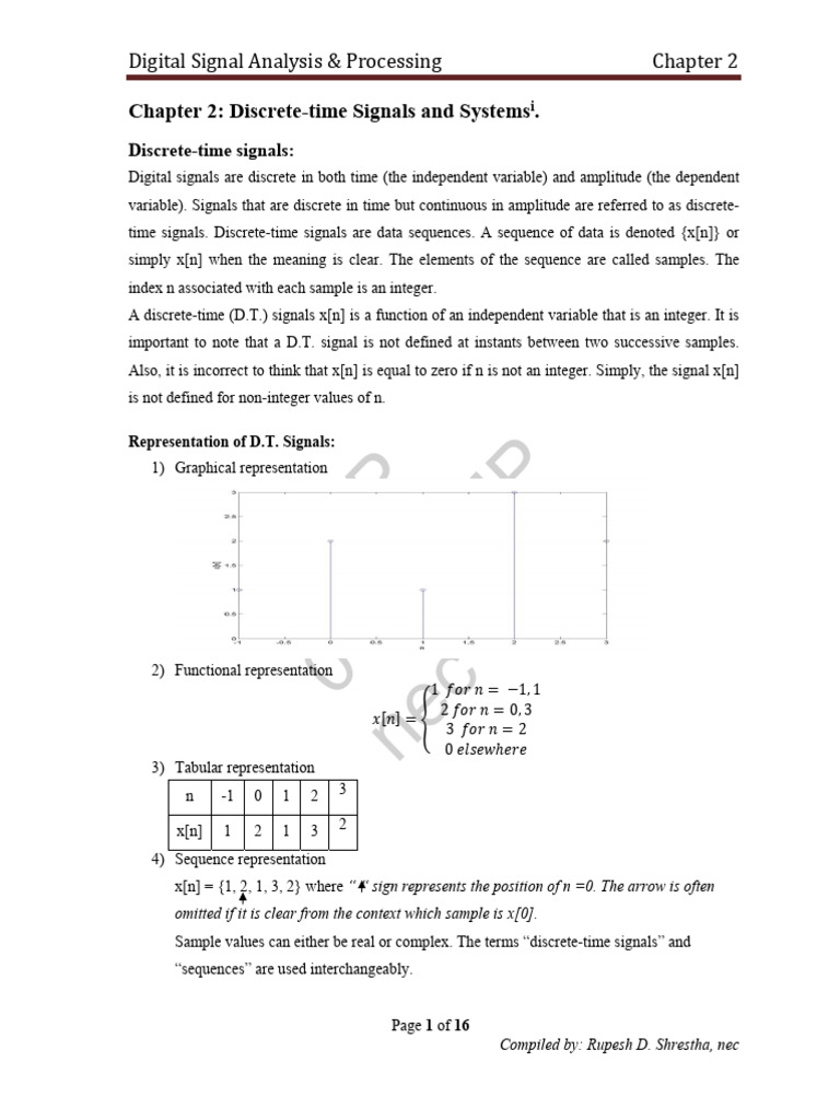 Discrete-Time Signals Overview | PDF | Discrete Time And Continuous ...