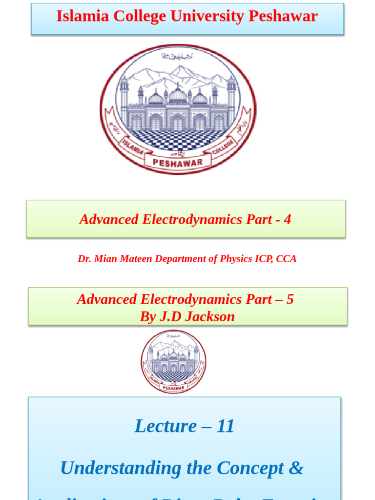 Advanced Electrodynamics Part - 4 | PDF | Integral | Function (Mathematics)