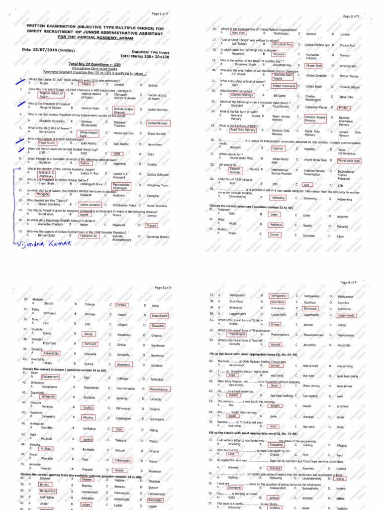 Previous Year QSN | PDF