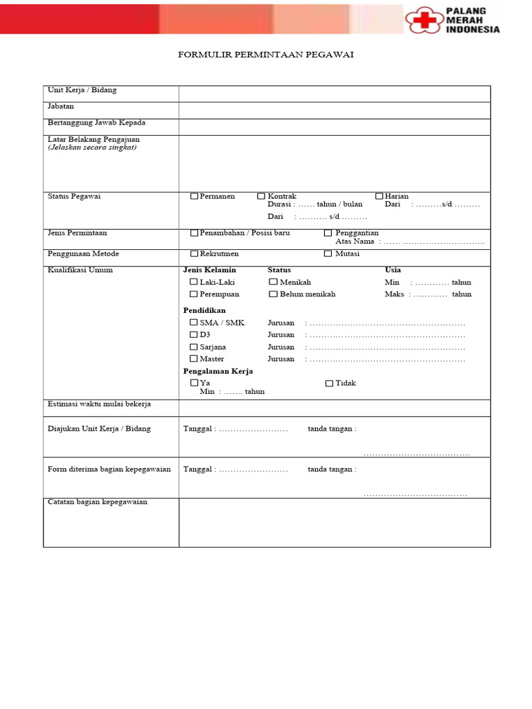 Contoh Formulir Permintaan ASN | PDF