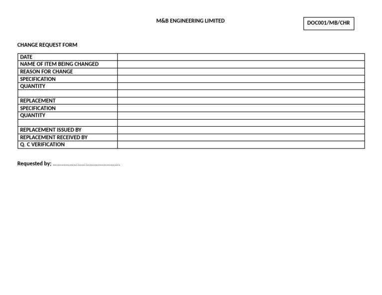 Change Request Form-1 | PDF
