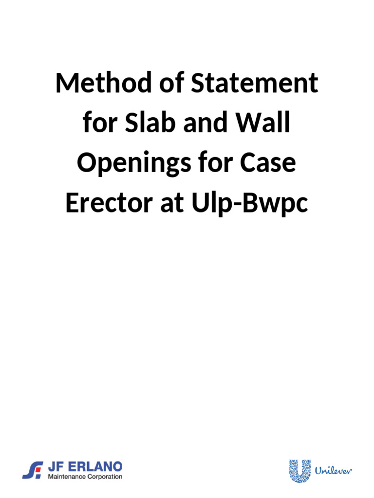 Slab and Wall Opening Safety Procedure | PDF | Scaffolding | Stainless ...