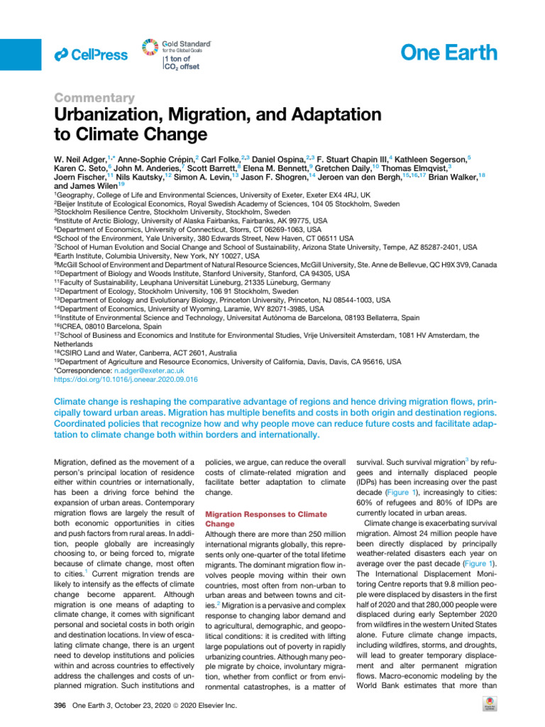 Adger 等 - 2020 - Urbanization, Migration, and Adaptation to Climate ...