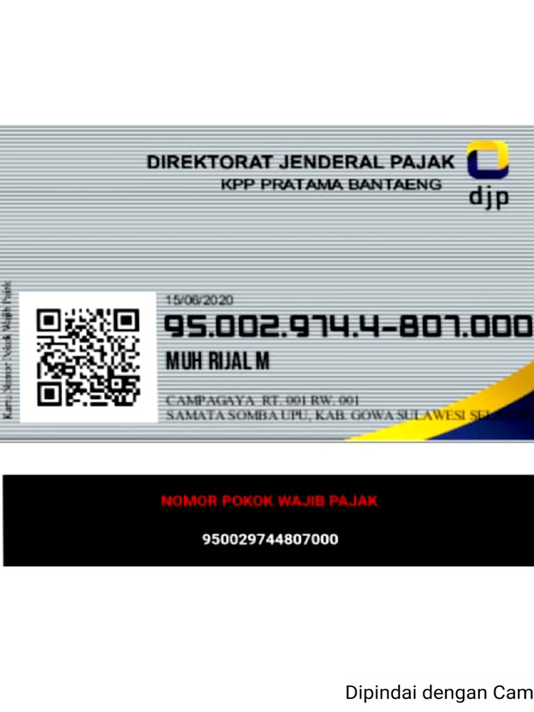 KTP Dan NPWP Rijal | PDF