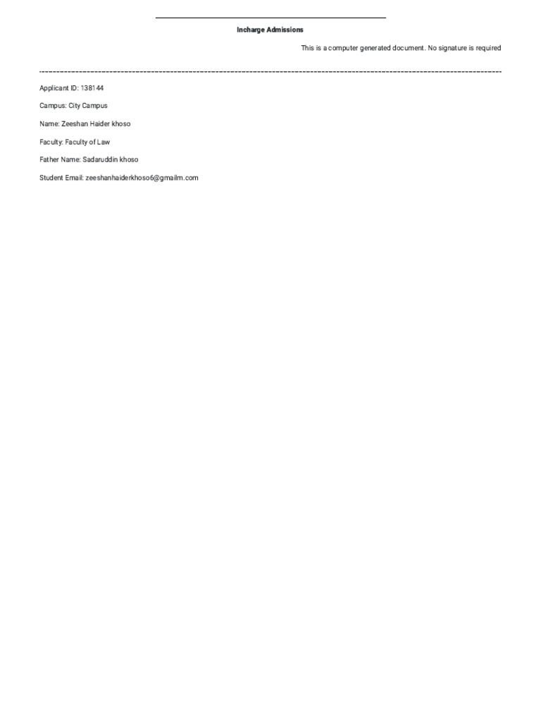 HU - Student Admit Card | PDF