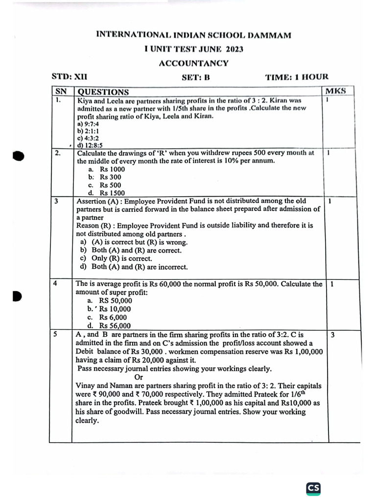 2023 Unit Test Paper 12 | PDF