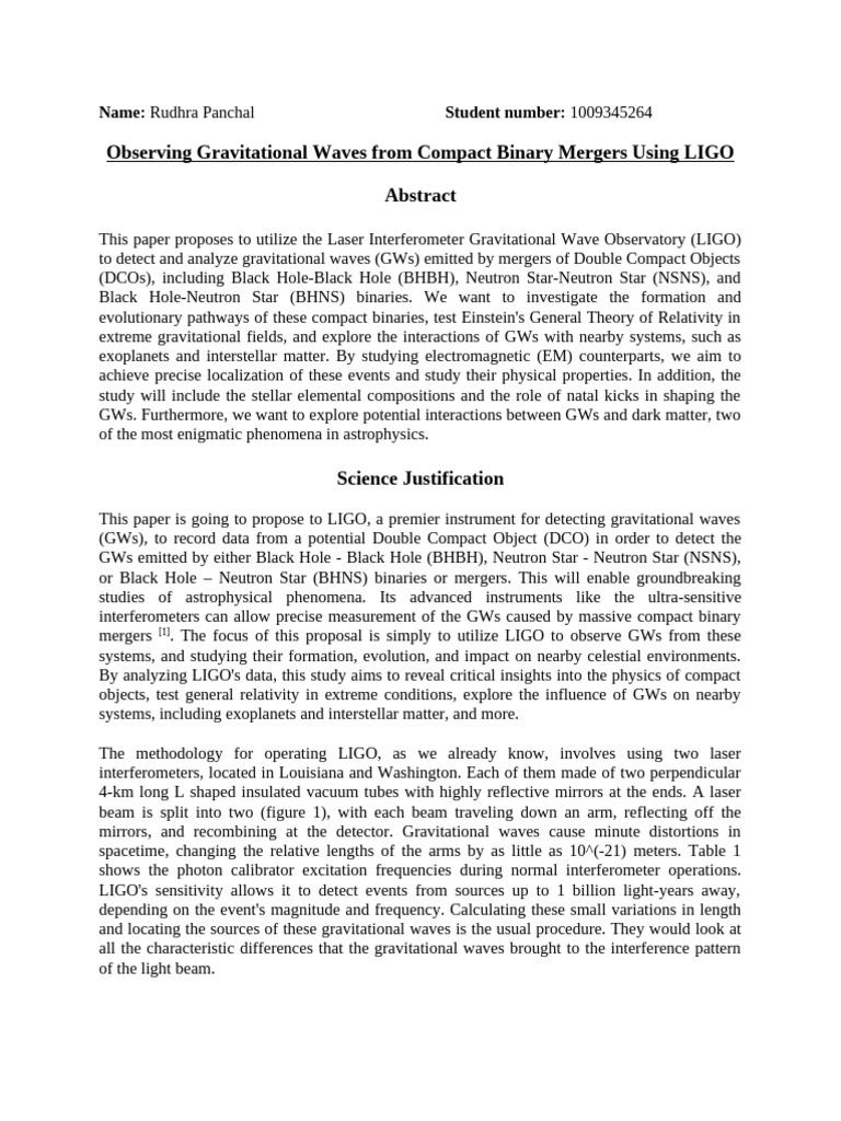 Mock Observing Proposal | PDF | Gravitational Wave | Ligo
