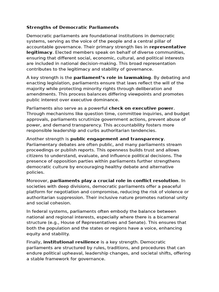 Democratic | PDF | Parliament | Governance