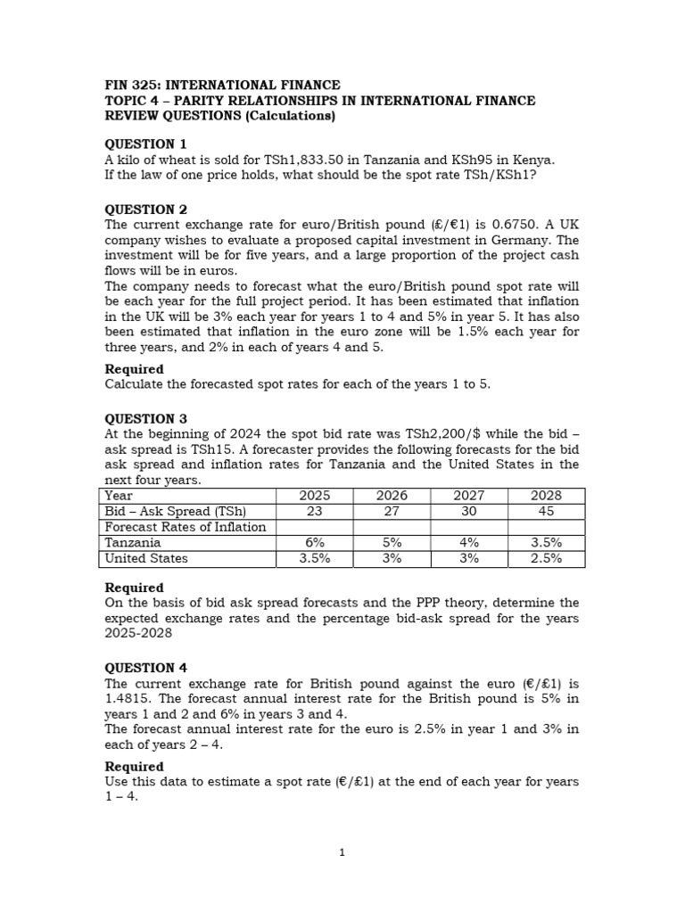 Topic 4 - Review Questions 2 | PDF | Interest | Economies