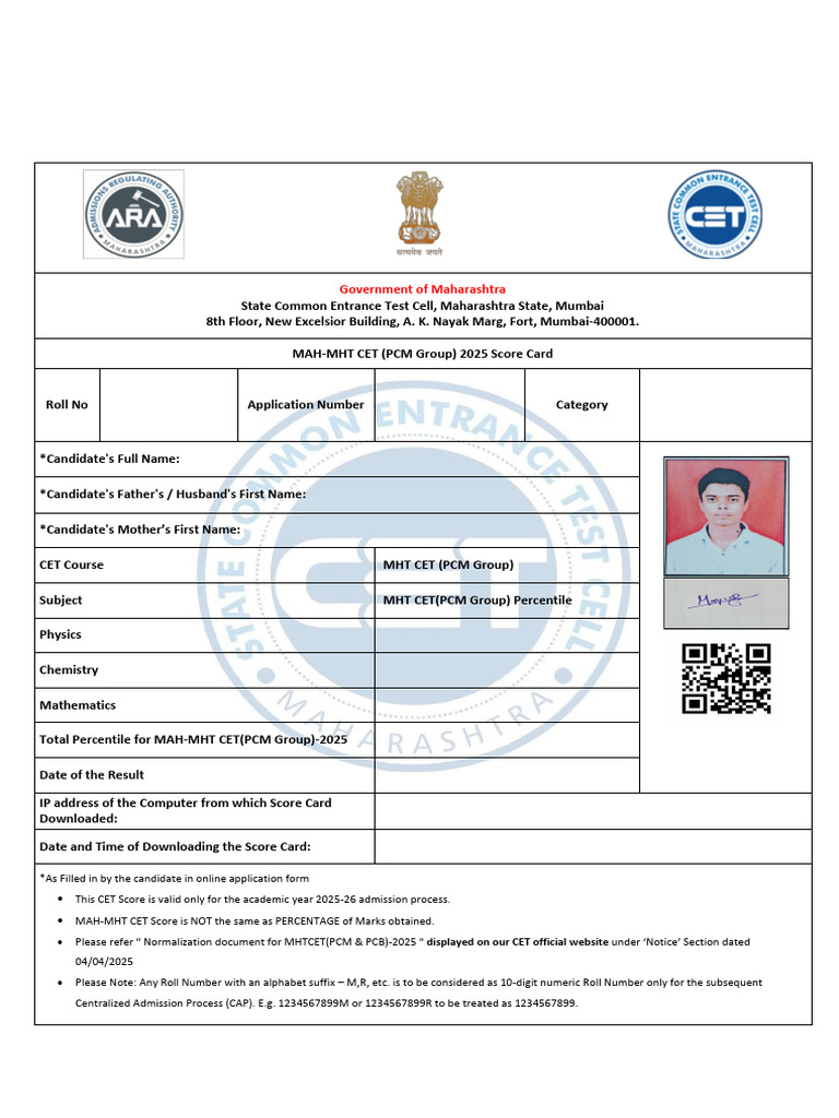 Cet Score Card | PDF