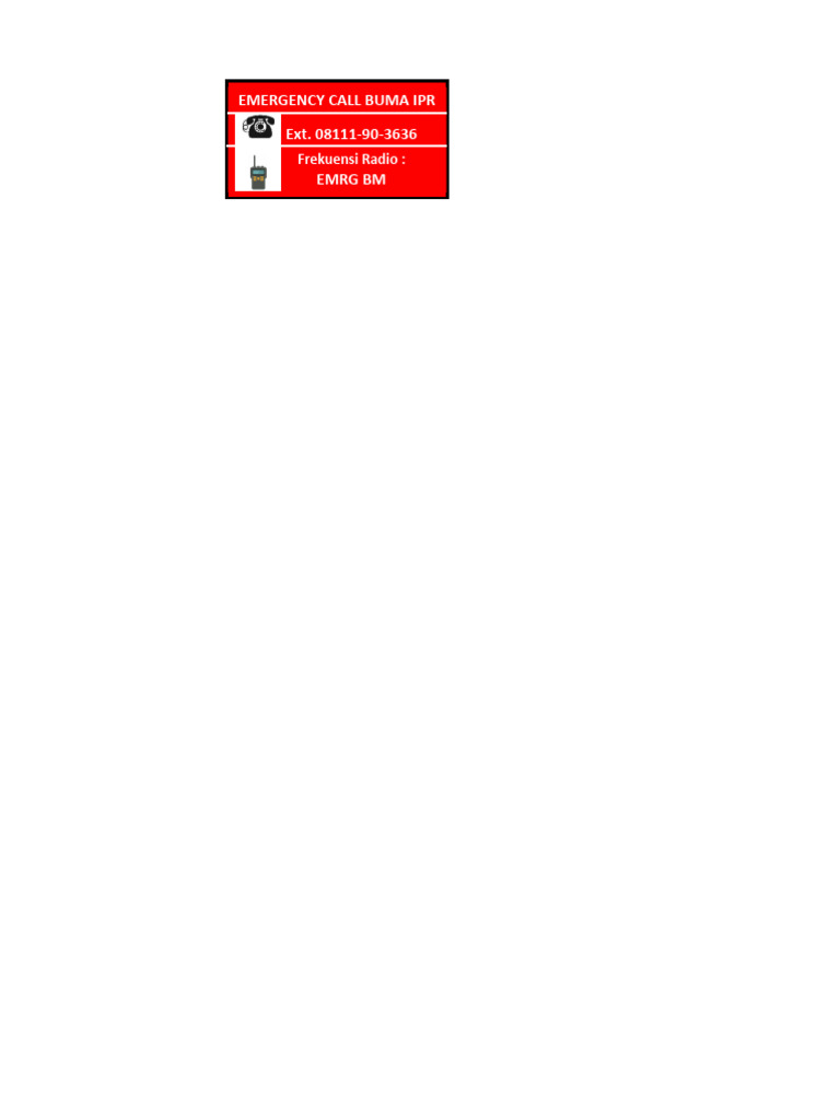Emergency Call Buma Ipr Ext. 08111-90-3636 Emrg BM: Frekuensi Radio | PDF