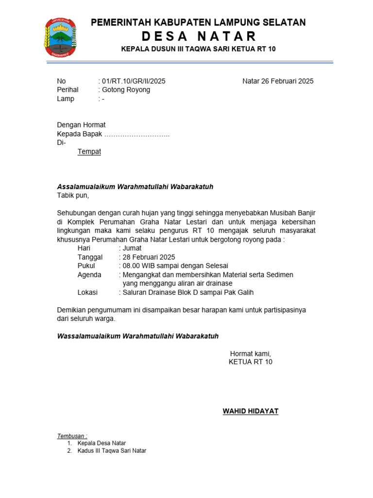 Contoh Undangan Goro | PDF