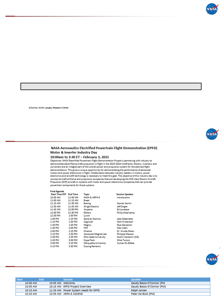 00 - NASA EPFD Motor Industry Day Presentation Final Without ARPA_E ...