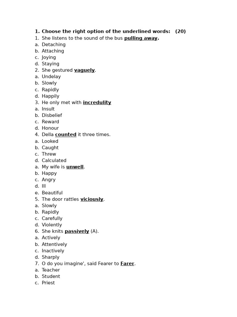1st Year Full Book Test | PDF