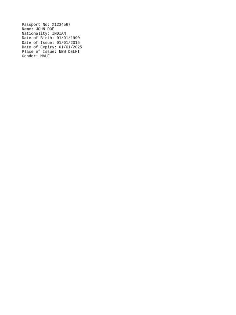 Sample Passport | PDF