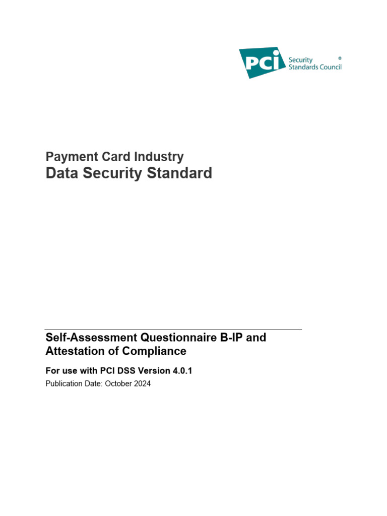 Pci Dss v4 0 1 Saq B Ip | PDF | Payment Card Industry Data Security ...