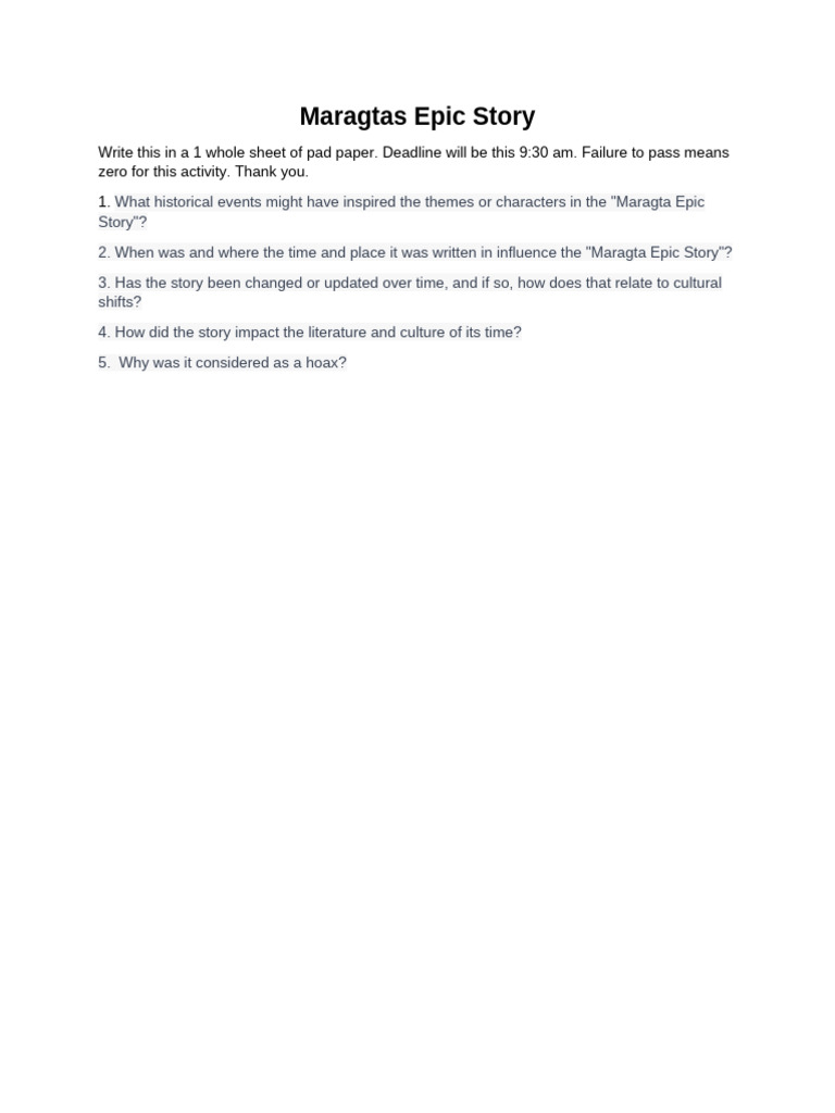 Maragtas Epic Story Analysis | PDF