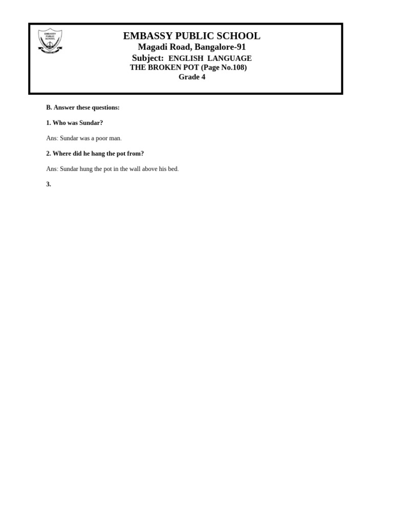 Gr4 The Broken Pot | PDF