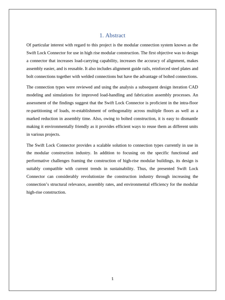 Swift Lock Connector for High-Rise Construction | PDF | Electrical ...