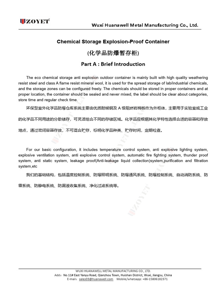 Explosion-Proof Chemical Storage Solutions | PDF | Smoke | Personal ...